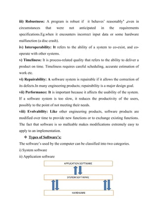 Nature and Qualities of Software, Types of Software | PDF