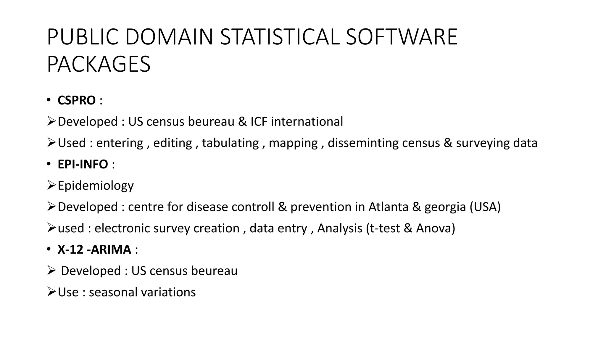 Statistical software packages ,their layout & applications | PPTX