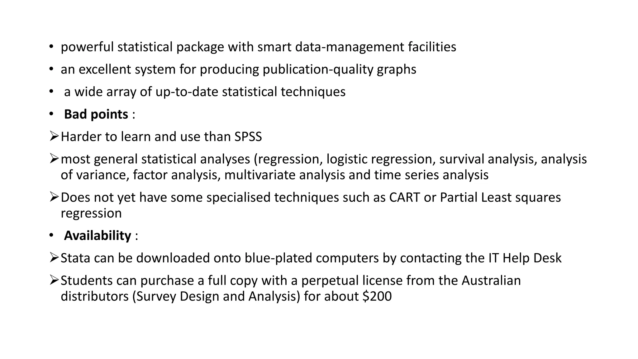 Statistical software packages ,their layout & applications | PPTX