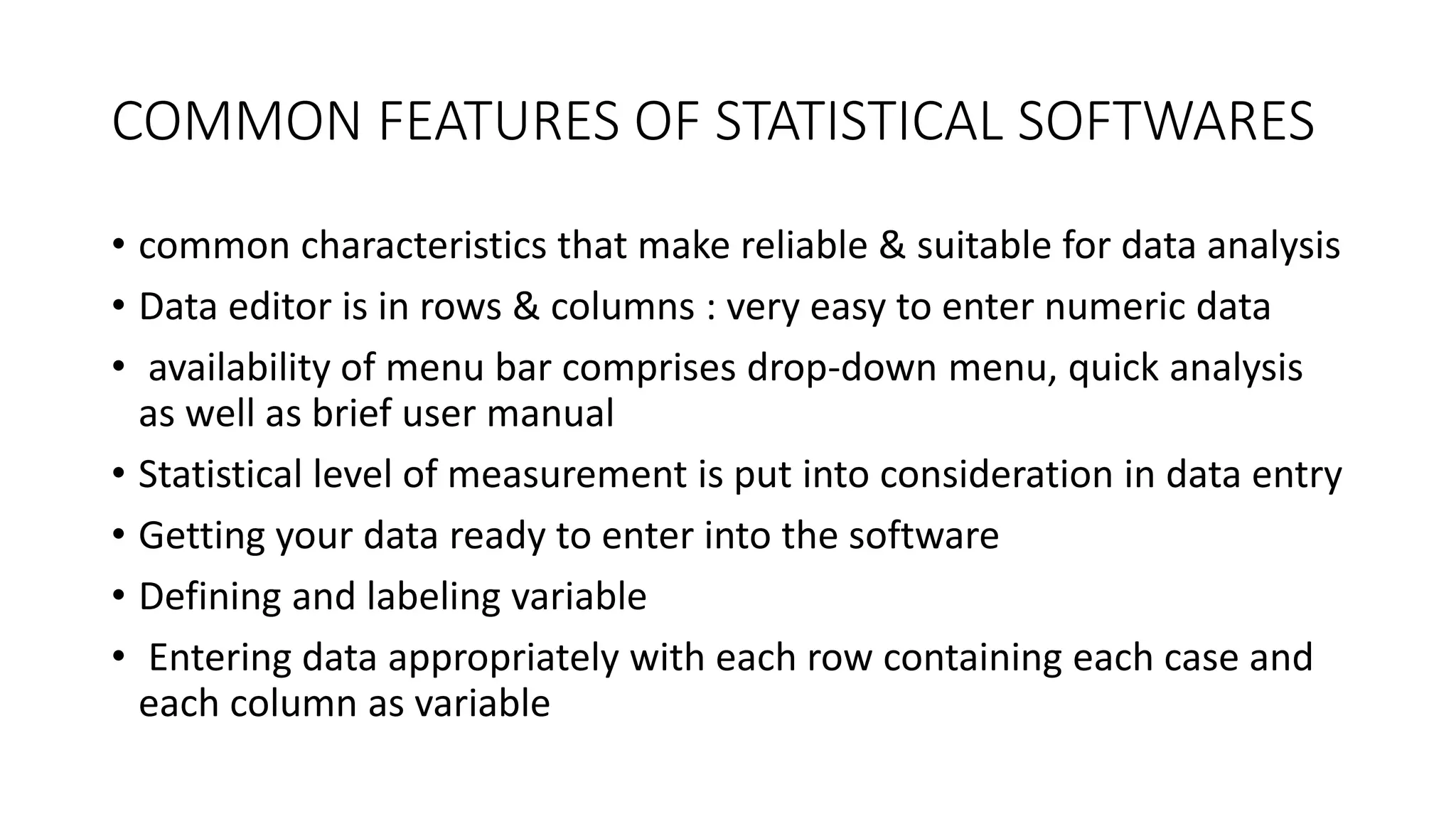 Statistical software packages ,their layout & applications | PPTX
