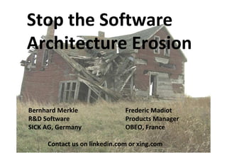 Software Architecture Erosion and Modernization | PPT