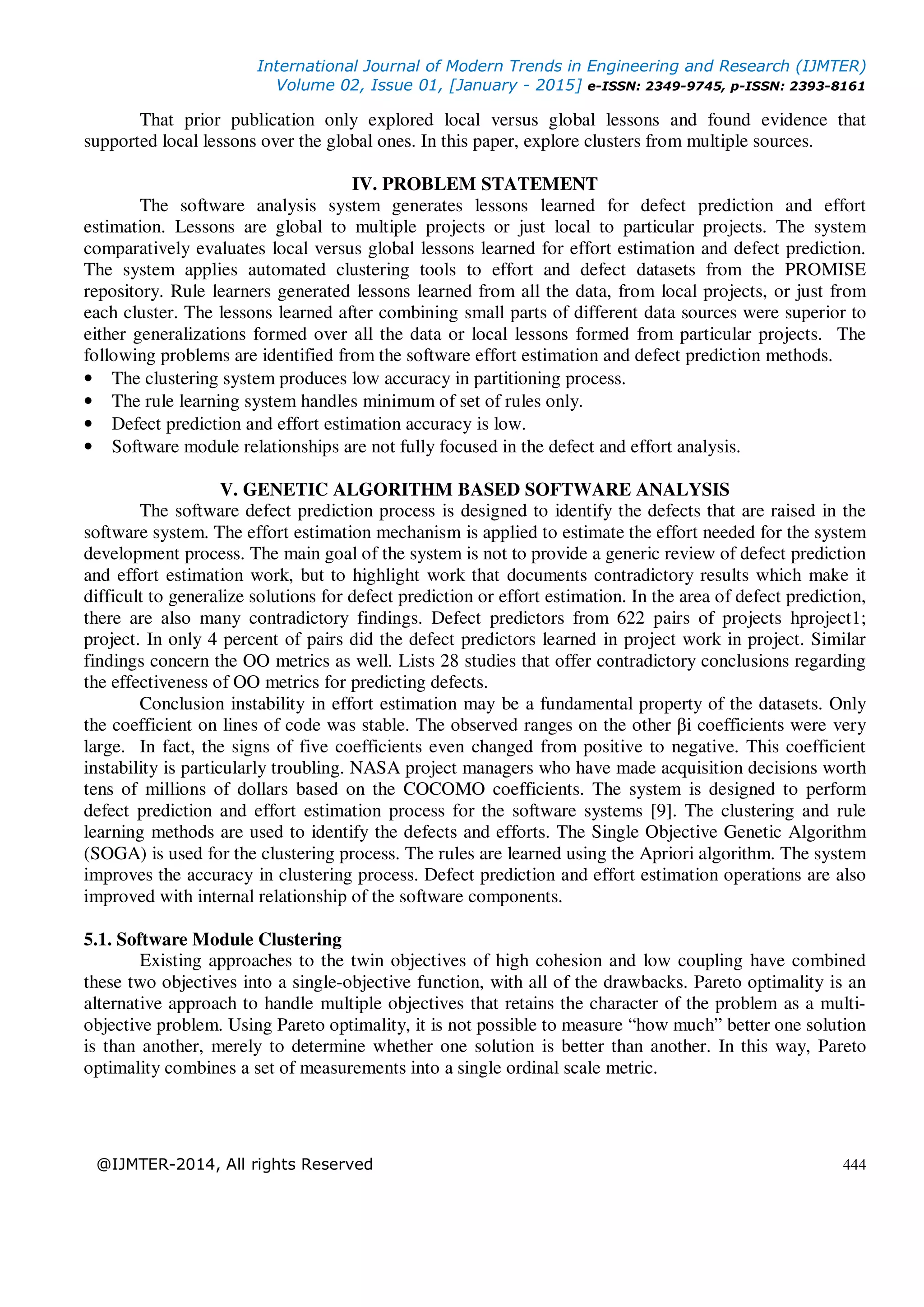 Software Defect Prediction Using Local and Global Analysis | PDF
