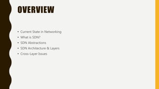 Software-Defined Networking Layers presentation | PPTX