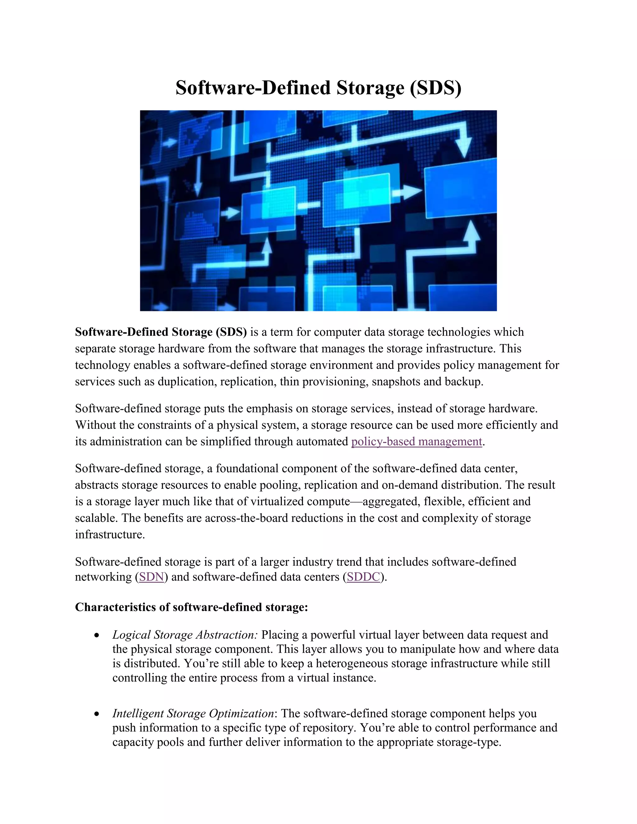 The Future of Software Defined Storage (SDS) | PDF