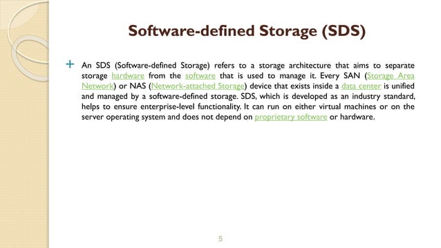 Software-Defined Storage (SDS) | PPTX | Operating Systems | Computer ...