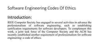 Software engineering-codes-of-ethics (1) | PPTX