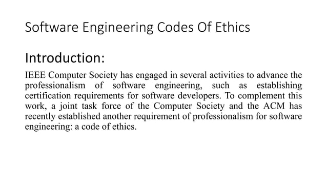 Software engineering-codes-of-ethics (1) | PPTX