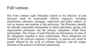 Software engineering-codes-of-ethics (1) | PPTX