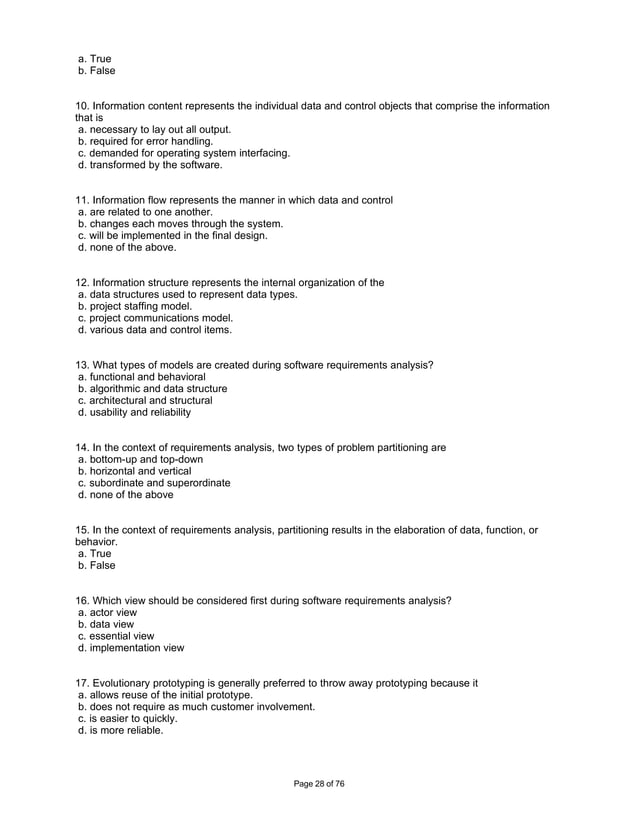 Software engineering-quiz | DOC | Computer Software and Applications ...