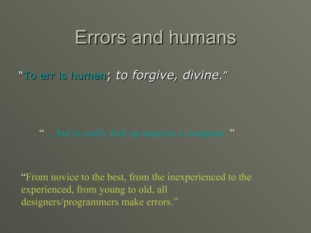 Software Errors Funny and Fatal | PPT