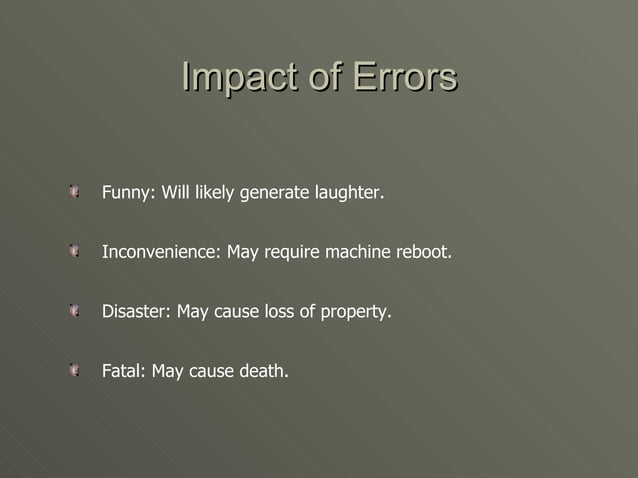 Software Errors Funny and Fatal | PPT