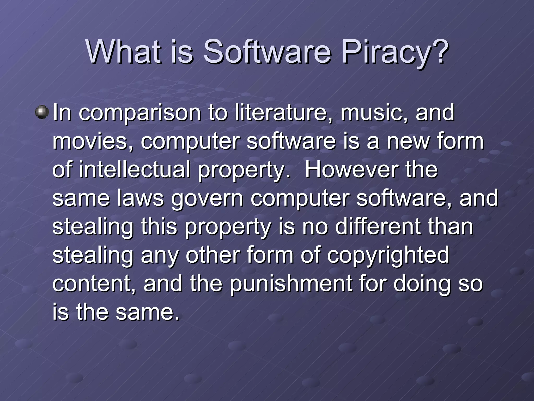Software Piracy Powerpoint | PPT | Operating Systems | Computer Software and Applications