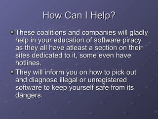 Software Piracy Powerpoint | PPT | Operating Systems | Computer Software and Applications