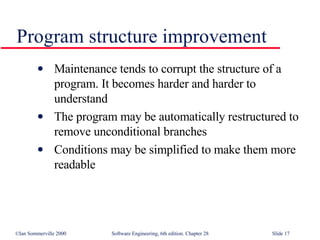Software Re-Engineering in Software Engineering SE28 | PPT | Free Download