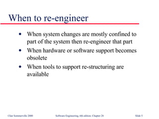 Software Re-Engineering in Software Engineering SE28 | PPT