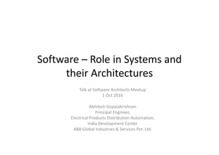 Software - Role in Systems and Architectures | PPT