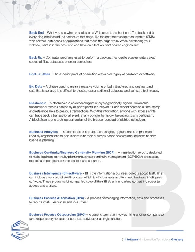 Software and Information Technology Glossary of Terms | PDF
