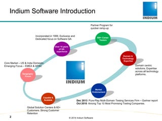 Corporate Presentation | Software Testing Company USA | Indium | PDF