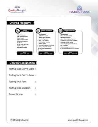 Testing Tools Training Institute In Hyderabad | PDF