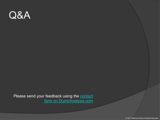 Software Trace and Memory Dump Analysis: Patterns, Tools, Processes and Best Practices | PPT