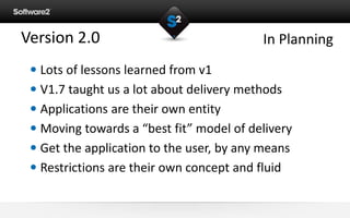 Software2 user day, roadmap, application virtualization | PPT