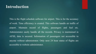 Airport flight schedule System UML diagrams | PPTX