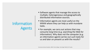 Software Agents & Their Taxonomy | Ecommerce BBA Handout | PDF
