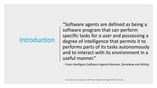 Software Agents & Their Taxonomy | Ecommerce BBA Handout | PDF