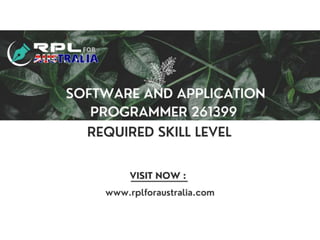 Software and Application Programmer 261399 Required Skill Level.pptx ...