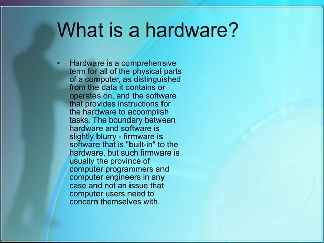 Software And Hardware | PPT | Operating Systems | Computer Software and Applications