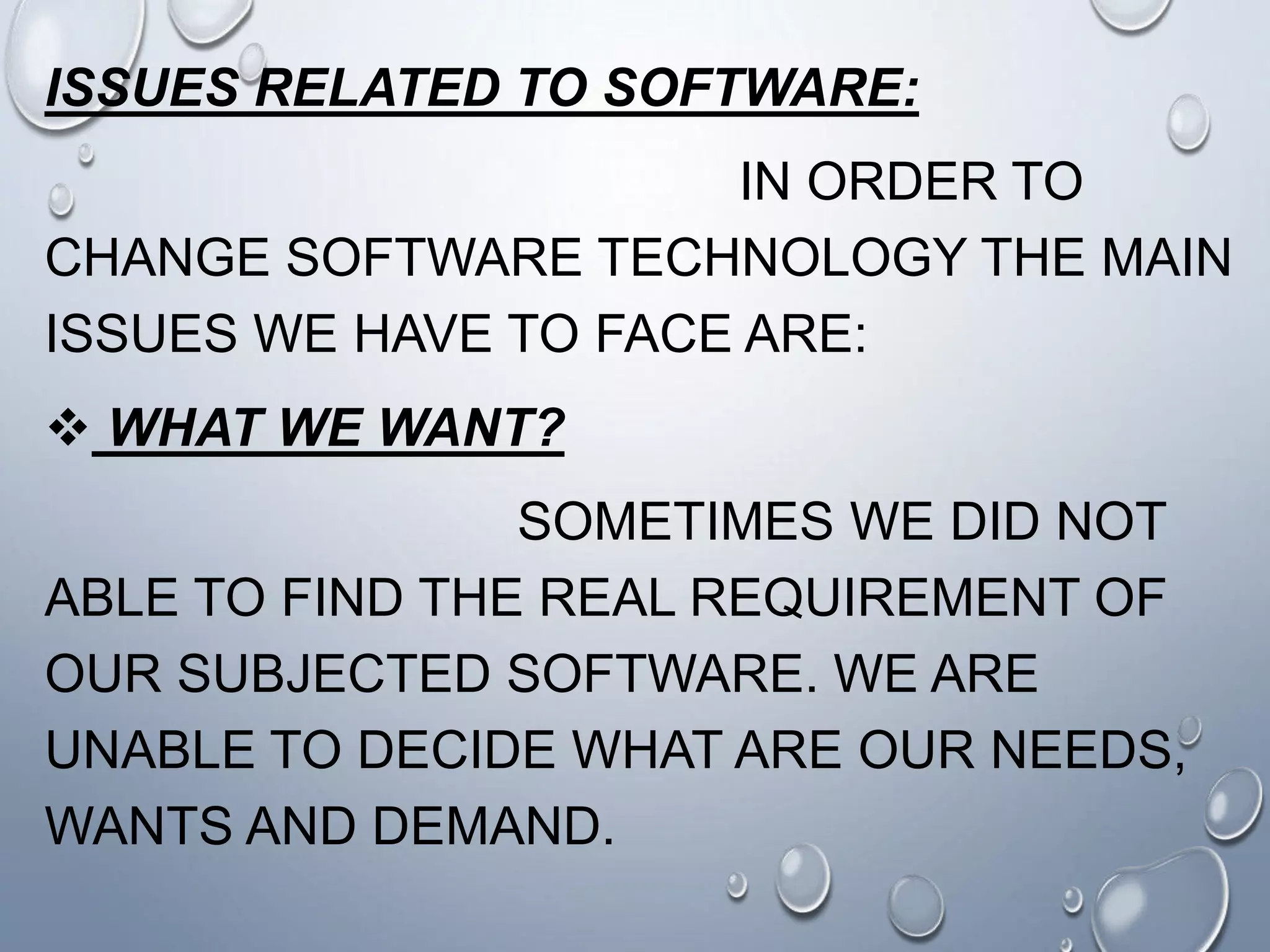 Software and hardware issues related to technology | PPT