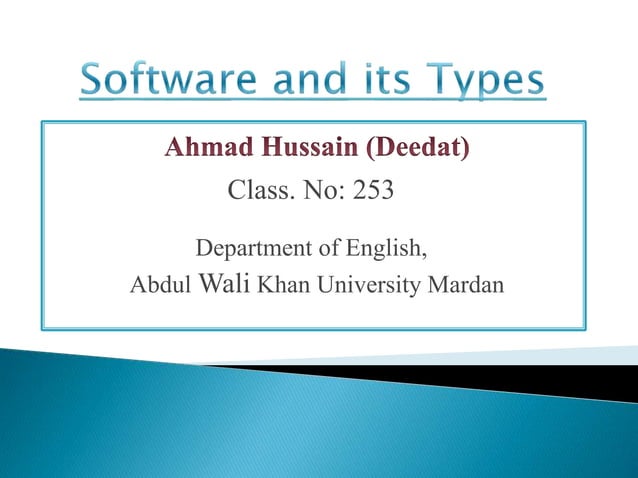 Software and its types | PPTX | Computer Software and Applications | Computing