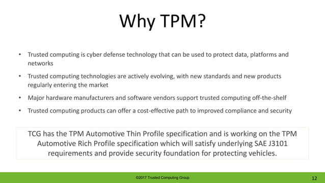 Why TPM in Automotive? | PPTX | Operating Systems | Computer Software and Applications