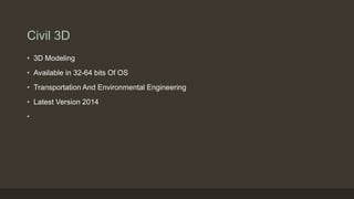 Software And Computer Applications for civil engineering | PPTX