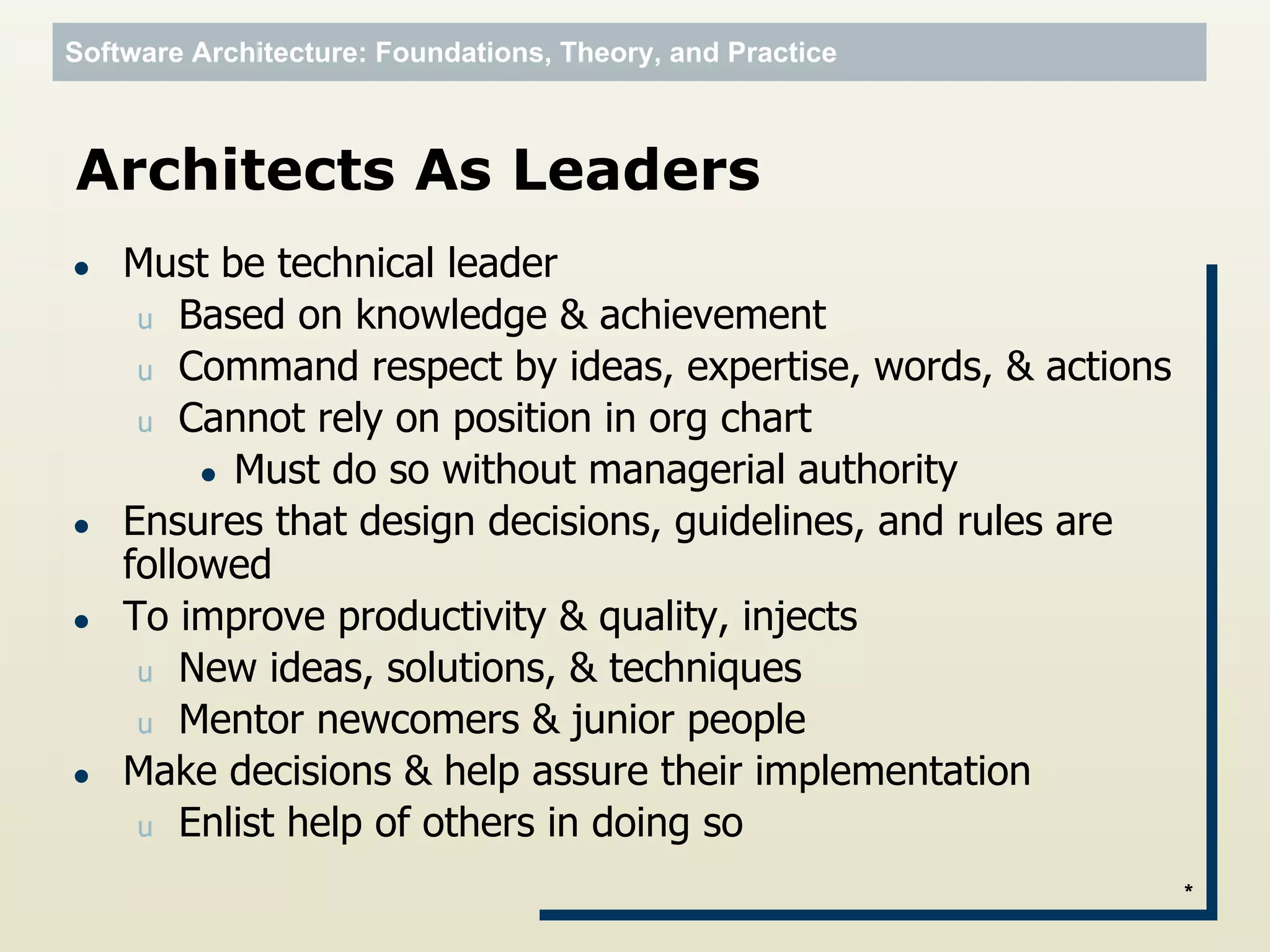 Software architect - roles & responsabilities | PPT