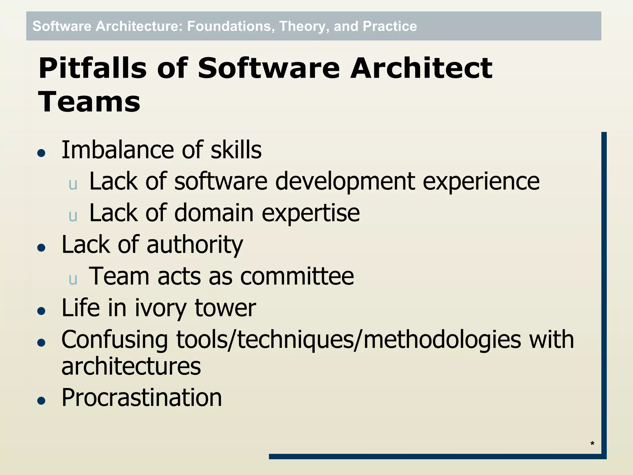 Software architect - roles & responsabilities | PDF