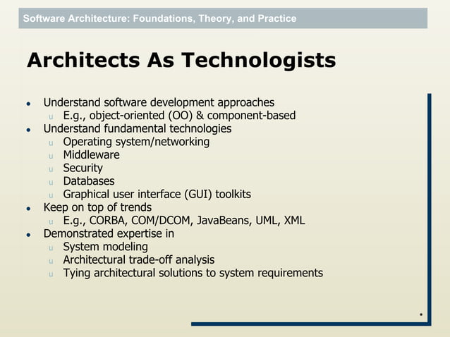 Software architect - roles & responsabilities | PPT