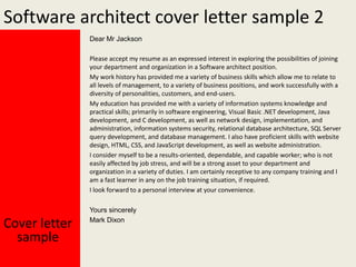Software architect cover letter | PPTX