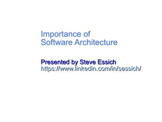 Importance of Software architecture | PPT