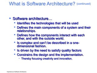 Importance of Software architecture | PPT