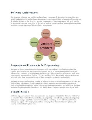 Software Architecture.docx | Cloud Computing | Internet