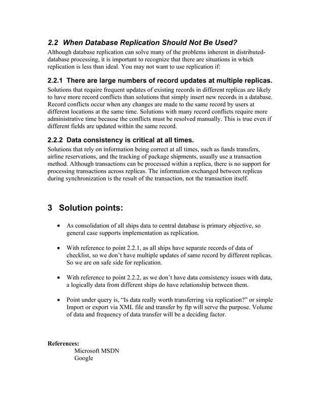 Software architecture case study - why and why not sql server replication | PDF