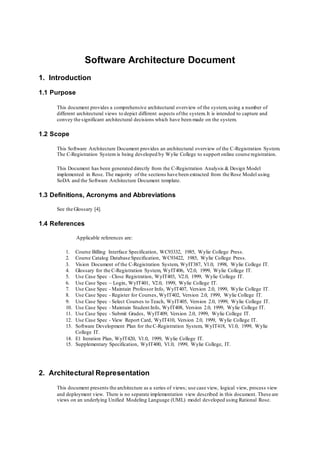 Software architecture document