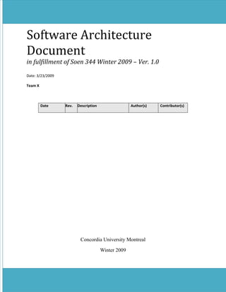 Software Architecture Document Final | PDF