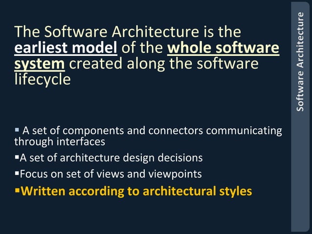 Software architecture styles families_research_gssi_nov2013 | PPT