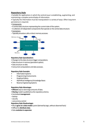 Architectural Styles and Case Studies, Software architecture ,unit–2 | DOCX