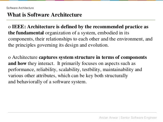 Software Architecture vs design