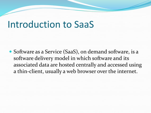 Software as a service | PPTX | Cloud Computing | Internet
