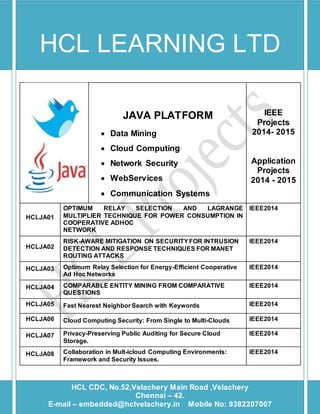mca projects at hcl | DOCX