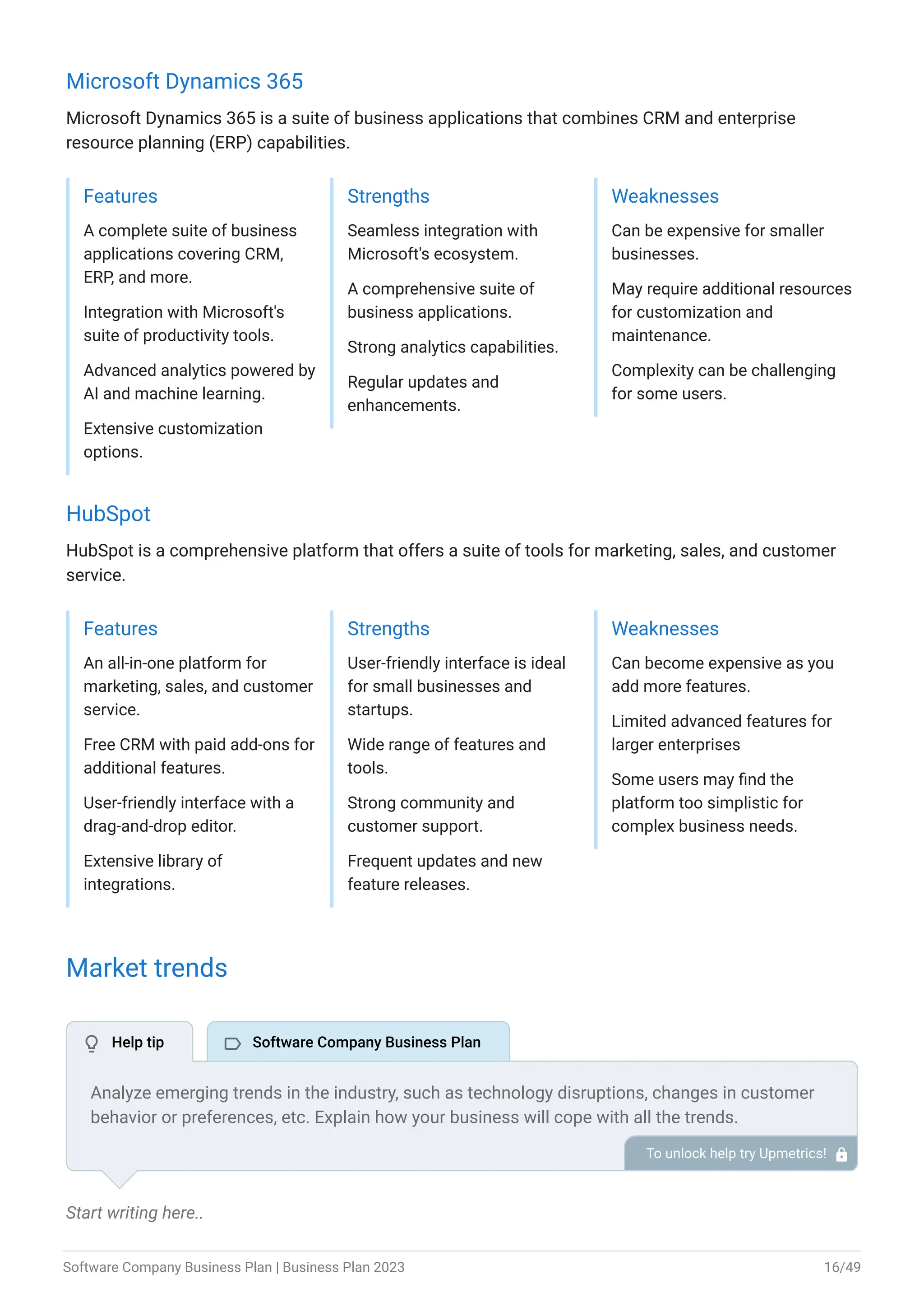Software Company Business Plan Example | PDF